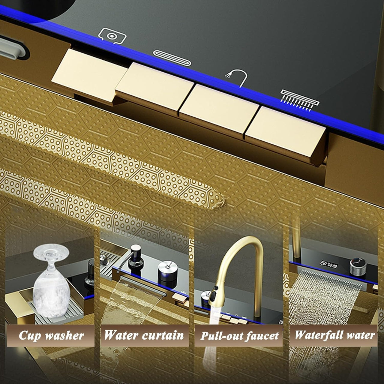 GD Waterfall LED Smart Kitchen Sink – LANOKE