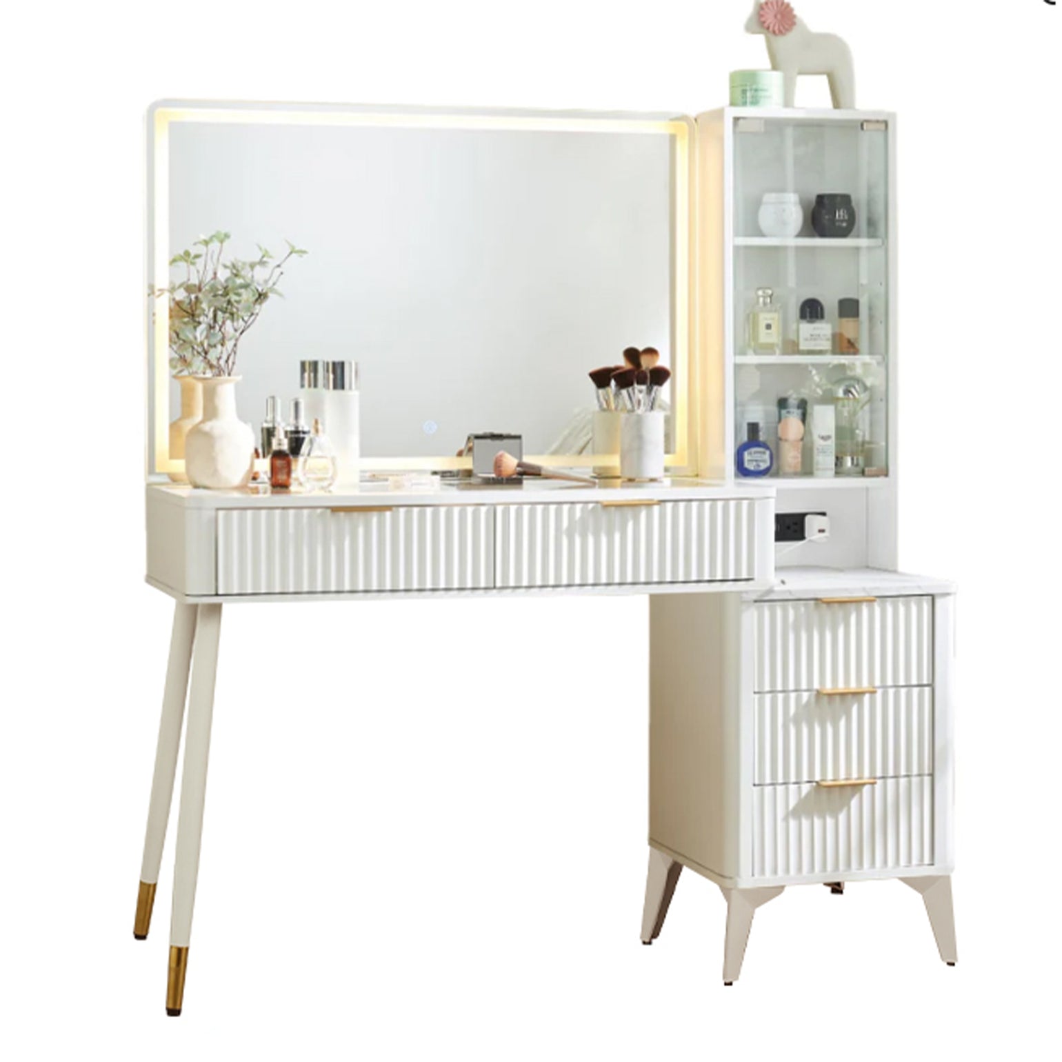 Makeup Vanity with Lights | Large White Women Makeup Vanity with Lights ...